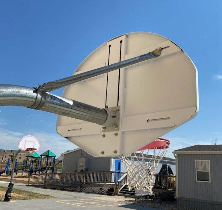Fan-shaped steel playground backboard retrofit kit – bisoninc